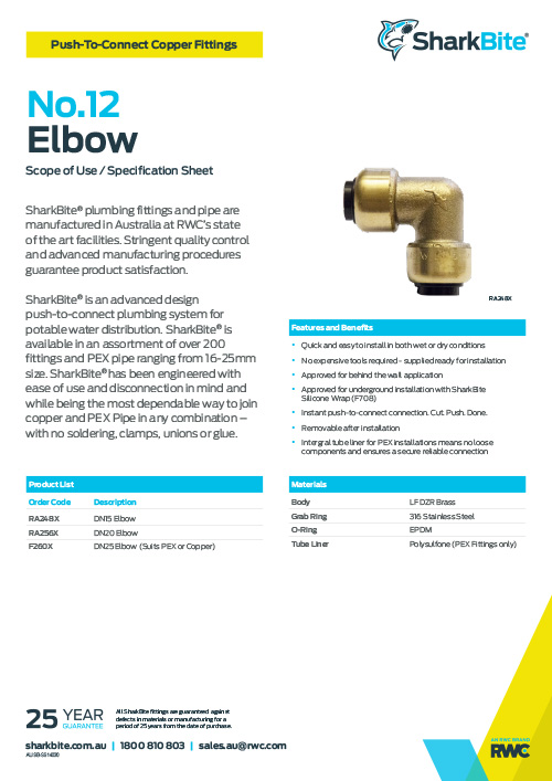 No. 12 Elbows – Sharkbite Australia